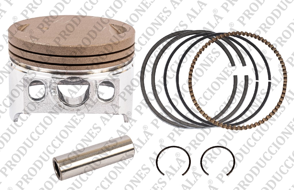 Piston y anillos estandar 72mm 18mm de teflon | Grupo Producciones Ala